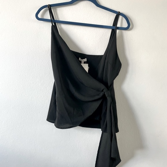 TCEC | Tops | Tcec Black Top Blouse With Front Tie | Poshmark